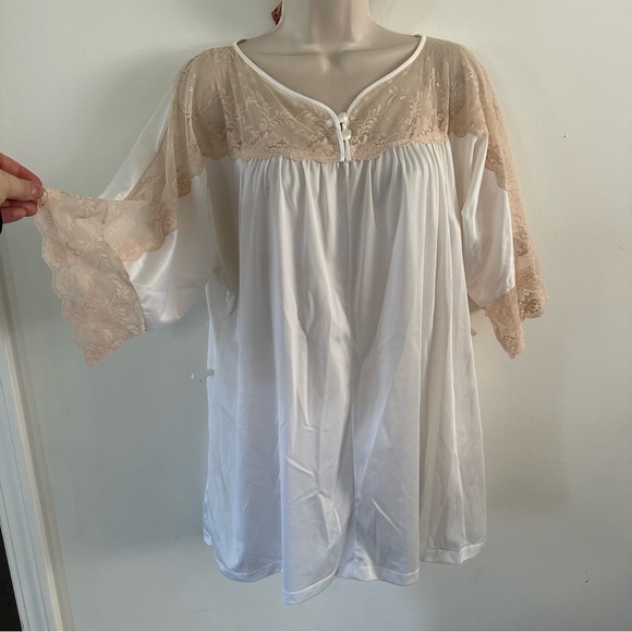 Tops | Vintage 7s Sexy Lace Nylon Bed Blouse Eee | Poshmark